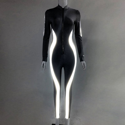2020 women tight yoga Legging ladies Jumpsuit Long Sleeve Rompers Women Sexy front Zipper Clubwear One Piece Women Jumpsuits