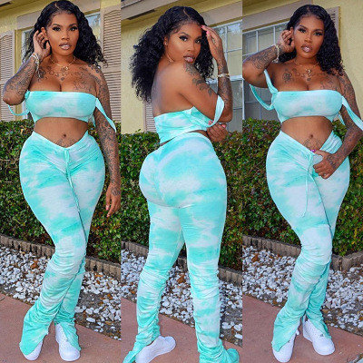 Fall Custom Logo Casual Women Long Sleeve Off The Shoulder crop Tops And yoga Leggings Pants Two Piece Sports Set