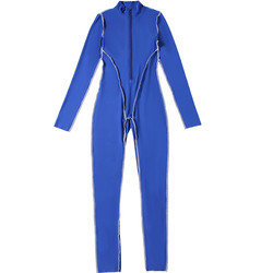 Women long sleeve fitness bra and pants sportswear front zippers yoga set skinny line jumpsuit