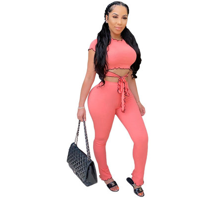 Women Sports short sleeve sportswear Workout Clothing Active Wear Tight Fitness Yoga Set