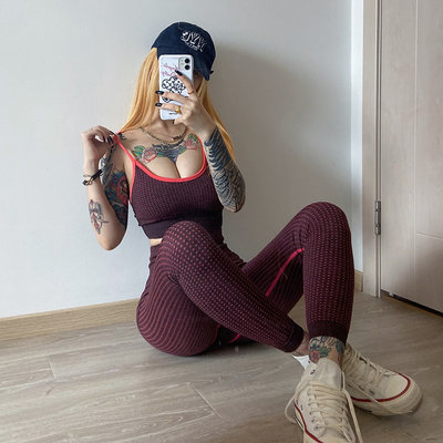 High waist sexy yoga sets sleeveless sports bra Fitness wear legging yoga sets for women