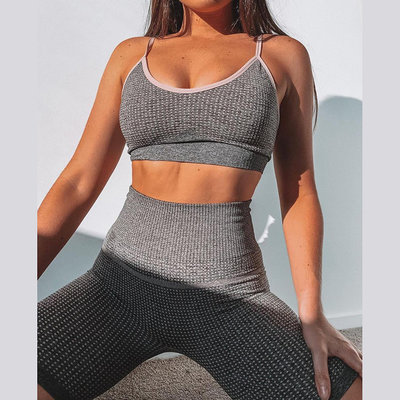 High waist sexy yoga sets sleeveless sports bra Fitness wear legging yoga sets for women