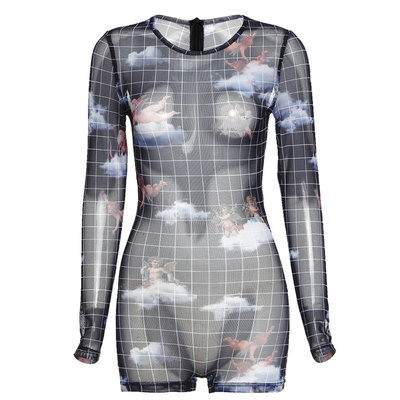 women transparent sexy bodysuits fitted ladies long sleeve jumpsuits women sports set 2020 fitness clothing
