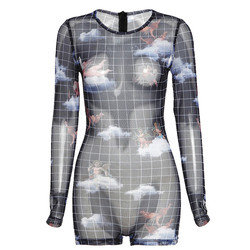 women transparent sexy bodysuits fitted ladies long sleeve jumpsuits women sports set 2020 fitness clothing