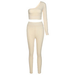 Wholesale Gym Wear One Shoulder Sports Bra and Leggings Sets Women Sports Yoga Set Seamless sportswear
