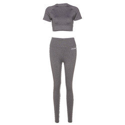 Women Sportswear Fitness Wear Crop Top Yoga Shirts and pants Seamless Short Sleeve Top Gym Sports suits