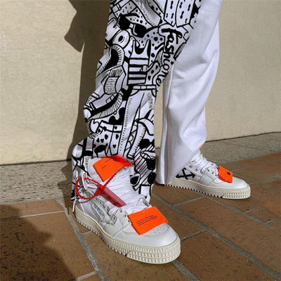 2021  Summer New  women casual pants new fashion print high waist wide leg pants Haren street slacks