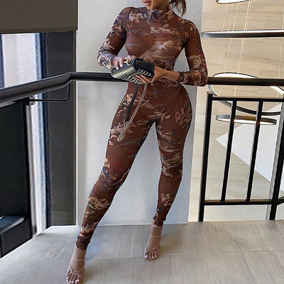 Women fitness Jumpsuits Printed One Piece yogawear ladies yoga bra and Pants sportswear