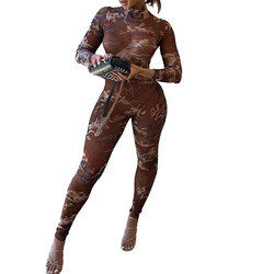 Women fitness Jumpsuits Printed One Piece yogawear ladies yoga bra and Pants sportswear