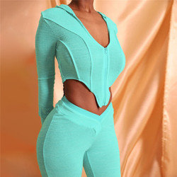 Custom ladies Fitness clothes Long Sleeve yoga set Seamless Two Pieces sports set Gym Wear Women Sportswear skinny sport apparel