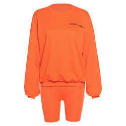 2020 fall hot sale women fitness clothing 2 pieces yoga sets lady casual sports wear long sleeve round collar shorts sports set