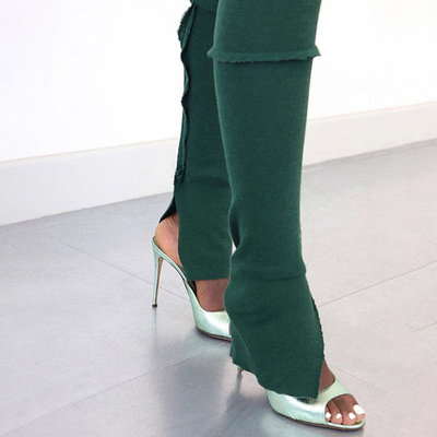 High Waist Sweatpants Women Joggers Elastic autumn sports Leggings gym Trouser Split Hem yoga Pants