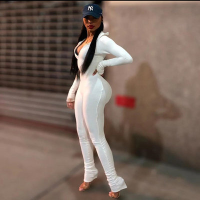 new Autumn Winter Tight Long Sleeve yoga set yoga Pants O- Neck Half Zipper Sexy Rompers Women Jumpsuit