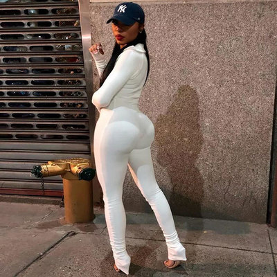 new Autumn Winter Tight Long Sleeve yoga set yoga Pants O- Neck Half Zipper Sexy Rompers Women Jumpsuit