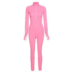 new Autumn Winter Tight Long Sleeve yoga set yoga Pants O- Neck Half Zipper Sexy Rompers Women Jumpsuit