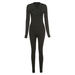 New Design Fall Solid Color Casual Women streetwear One Piece Jumpsuits ladies 2021 Rompers workout fitness Clothing