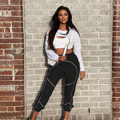 women Street wear Loose Style Fashion ladies Sports Jogger Pants high waist sports legging