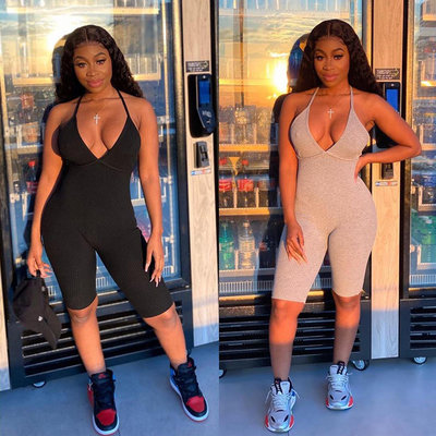 Women Tank Tops backless Shorts Romper Bodysuit Vest Exercise Fitness Sports Jumpsuit