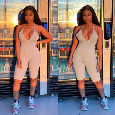 Women Tank Tops backless Shorts Romper Bodysuit Vest Exercise Fitness Sports Jumpsuit