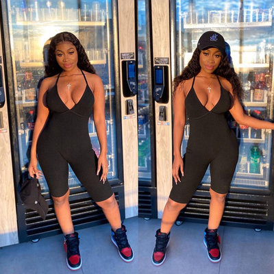 Women Tank Tops backless Shorts Romper Bodysuit Vest Exercise Fitness Sports Jumpsuit