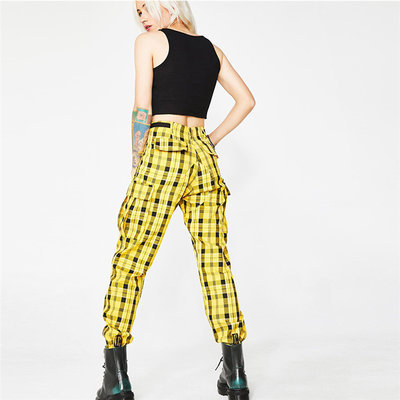 Women  Street Style Outfit Denim Pocket Pants Popular Logo Casual Pants