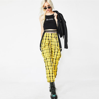 Women  Street Style Outfit Denim Pocket Pants Popular Logo Casual Pants