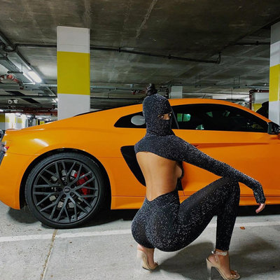Backless Women Jumpsuit  Sportswear Breathable Solid Pattern