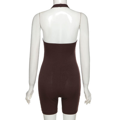 Solid Color Sleeveless Jumpsuit Fitness Breathable Spring Autumn Summer