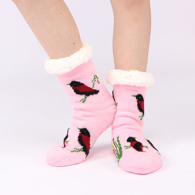 Wholesale women house Indoor Cozy faux fur Non Slip slipper socks Winter home Floor Fuzzy Christmas Socks sherpa socks