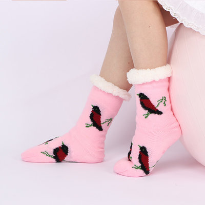 Wholesale women house Indoor Cozy faux fur Non Slip slipper socks Winter home Floor Fuzzy Christmas Socks sherpa socks