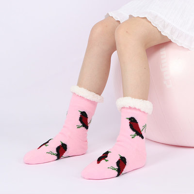 Wholesale women house Indoor Cozy faux fur Non Slip slipper socks Winter home Floor Fuzzy Christmas Socks sherpa socks