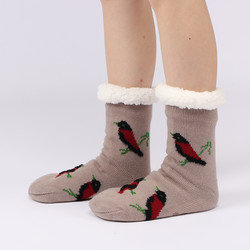 Wholesale women house Indoor Cozy faux fur Non Slip slipper socks Winter home Floor Fuzzy Christmas Socks sherpa socks