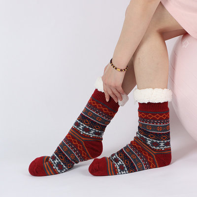female soft skin-friendly socks antiskid colorful stripe patchwork color socks comfortable casual socks
