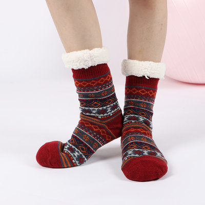 female soft skin-friendly socks antiskid colorful stripe patchwork color socks comfortable casual socks
