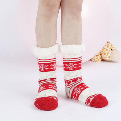 female new design non-slip socks mid-length knitted socks with cute animal and heart pattern non skid fashion socks