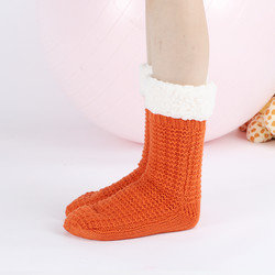 female new mid-length non-slip socks polyester fluffy socks solid color socks with fine good workmanship