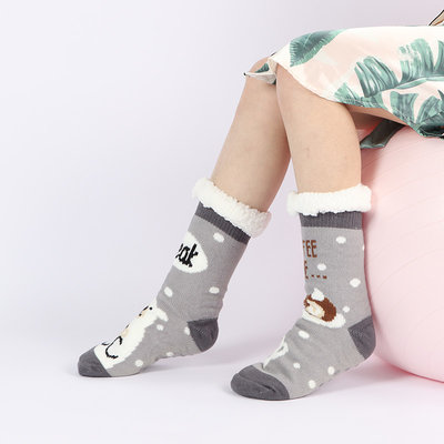 Women Winter Christmas Warm Comfortable Sherpa Lined Cozy Thermal Fuzzy Slipper Fluflly slipper Socks