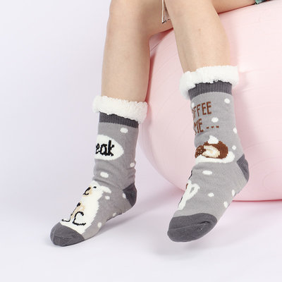 Women Winter Christmas Warm Comfortable Sherpa Lined Cozy Thermal Fuzzy Slipper Fluflly slipper Socks