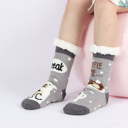 Women Winter Christmas Warm Comfortable Sherpa Lined Cozy Thermal Fuzzy Slipper Fluflly slipper Socks