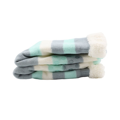 Breathable Fresh Strip Warm Socks Faux Fur Winter Women  Anti Slip