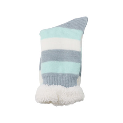 Breathable Fresh Strip Warm Socks Faux Fur Winter Women  Anti Slip