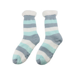 Breathable Fresh Strip Warm Socks Faux Fur Winter Women  Anti Slip