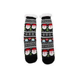 Microfiber Polyester Ladies Slipper Socks Santa Claus Fluffy Fuzzy