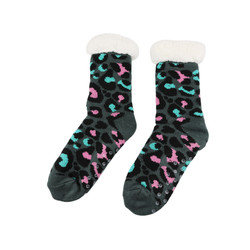 Multicolor Leopard Cotton Crew Slipper Socks Winter Colorful Home Slipper Socks