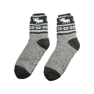 Non Slip  Ladies Slipper Socks Reindeer Fleece Warm Fuzzy And Soft