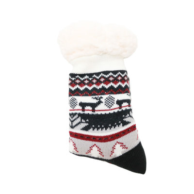 Fuzzy Slipper Socks Warm Thick Heavy Fleece Lined Fluffy Christmas Stockings Winter Socks Women Snowflake Deer Knit