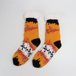 Women Knit Chunky Fuzzy Slipper Socks Warm Thick Fluffy faux fur Lined pattern Stockings ladies Winter home Socks
