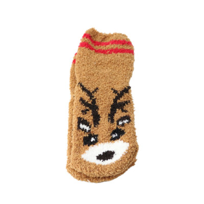 women warm cute elk casual home fuzzy slipper socks slouch socks