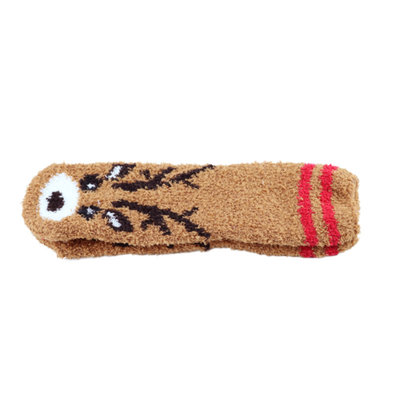 women warm cute elk casual home fuzzy slipper socks slouch socks