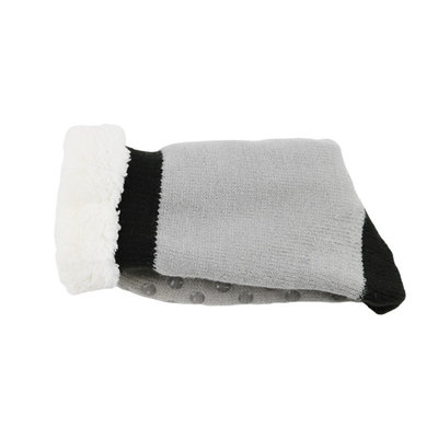 Gray  Cashmere Knitted Fleece Slipper Socks Home Indoor Sweater Sherpa Slipper Socks